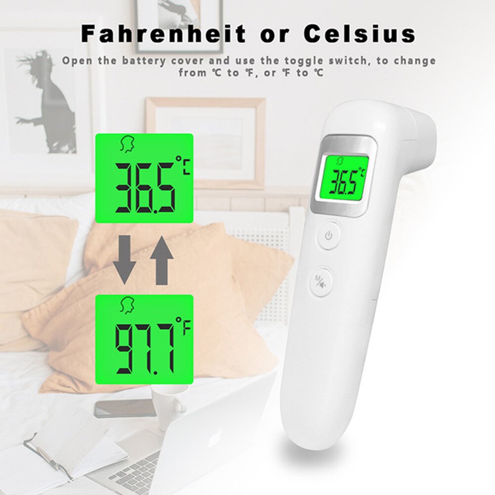 Non-Contact IR Infrared Thermometer Forehead / Ear Temperature Measure ...
