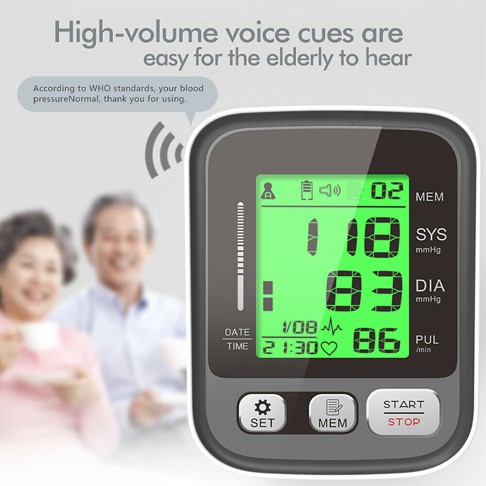Digital Sphygmomanometer Upper Arm Blood Pressure Monitor Heart Beat M ...