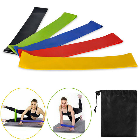 Resistance Loop Bands Set Strength Fitness Gym Exercise Yoga Workout P ...